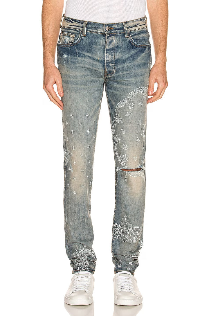 AMIRI DISTRESSED SCREEN PRINT BANDANA JEANS – Caroline's AMIRI DISTRESSED SCREEN PRINT BANDANA JEANS – Caroline's