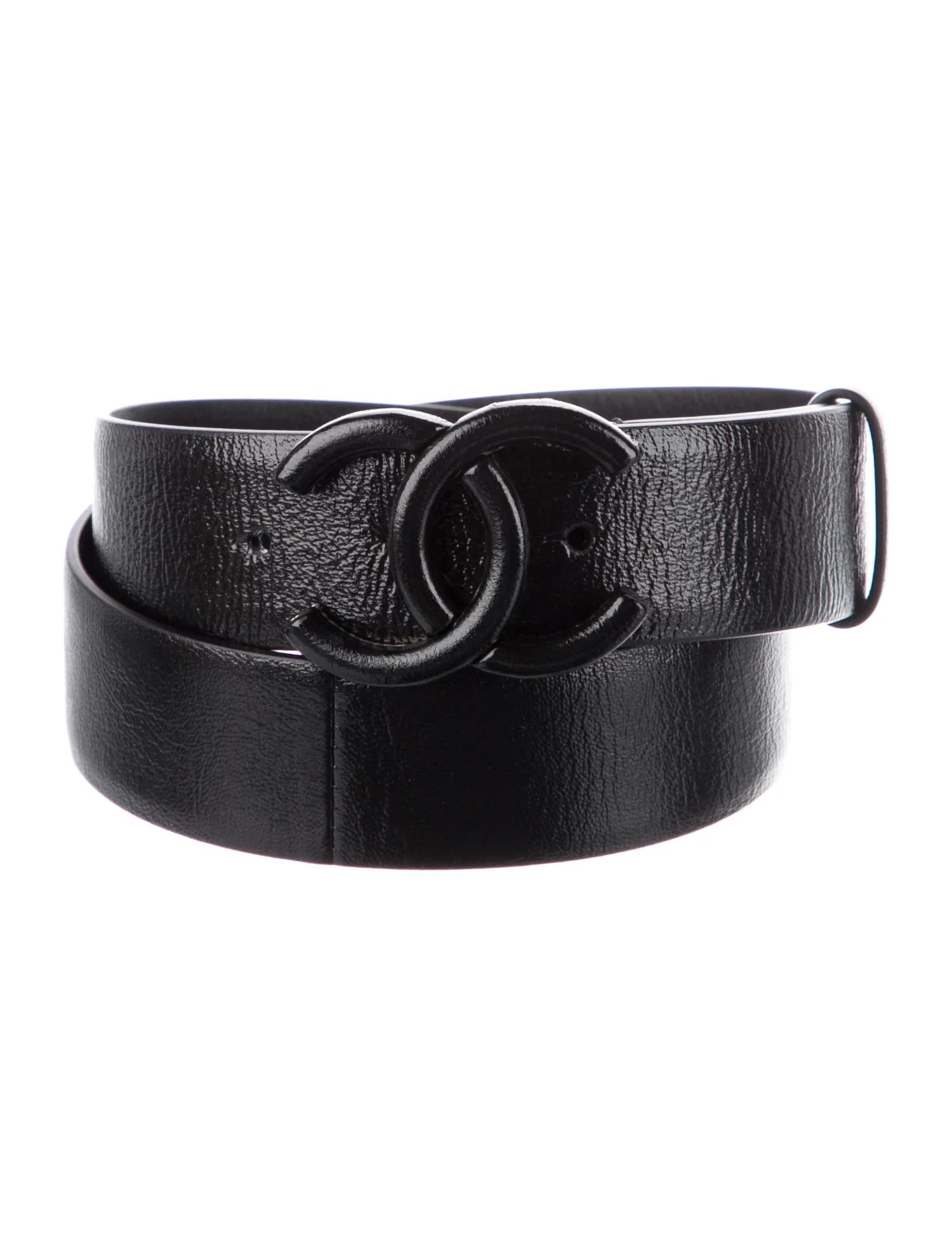 CHANEL INTERLOCKING CC LOGO LEATHER BELT – Caroline's Fashion Luxuries