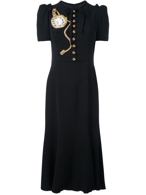 DOLCE & GABBANA EMBROIDERED CLOCK DRESS – Caroline's Fashion Luxuries