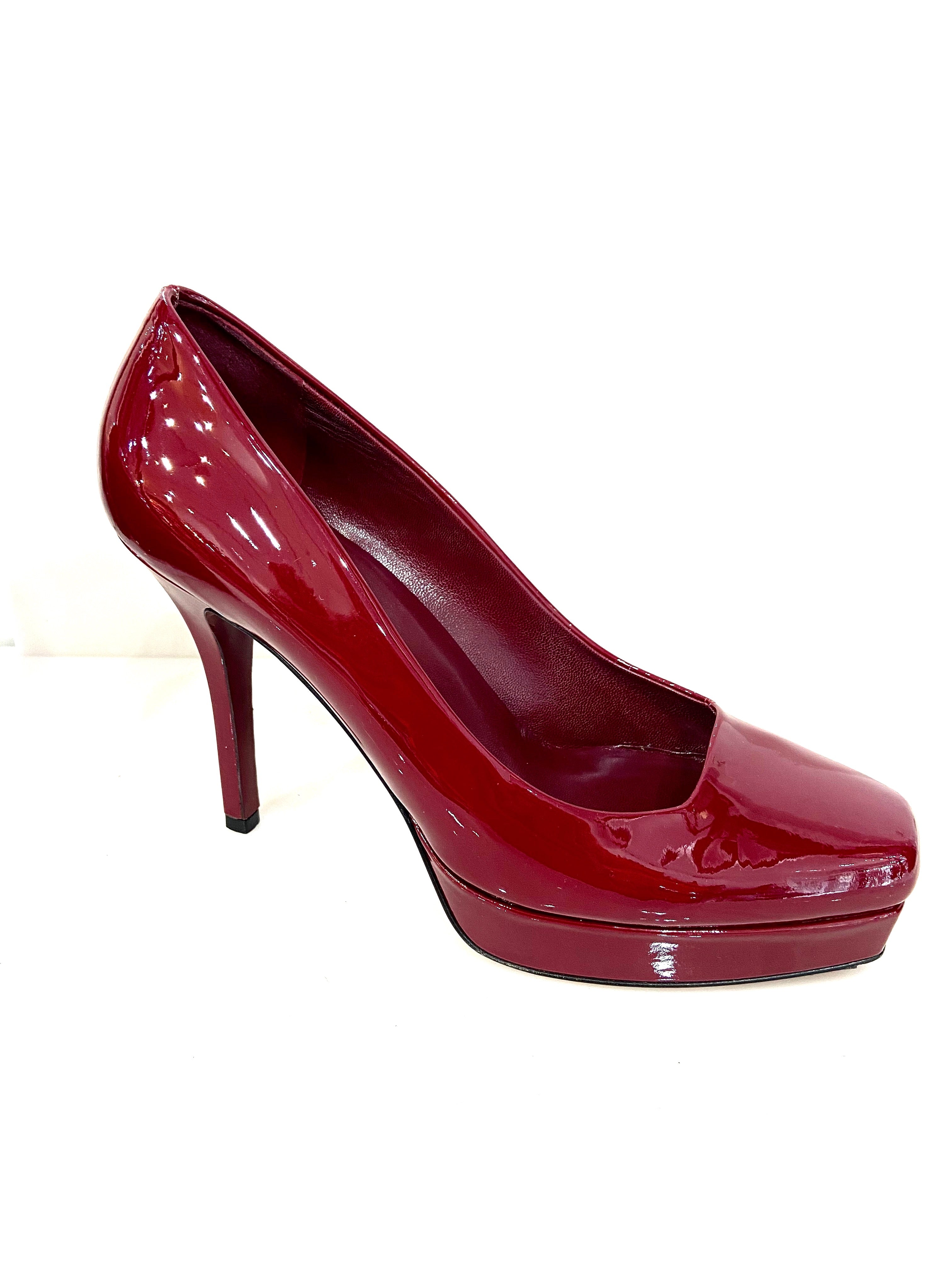 GUCCI PATENT LEATHER TILE SQUARE TOE PLATFORM PUMPS – Caroline's ...
