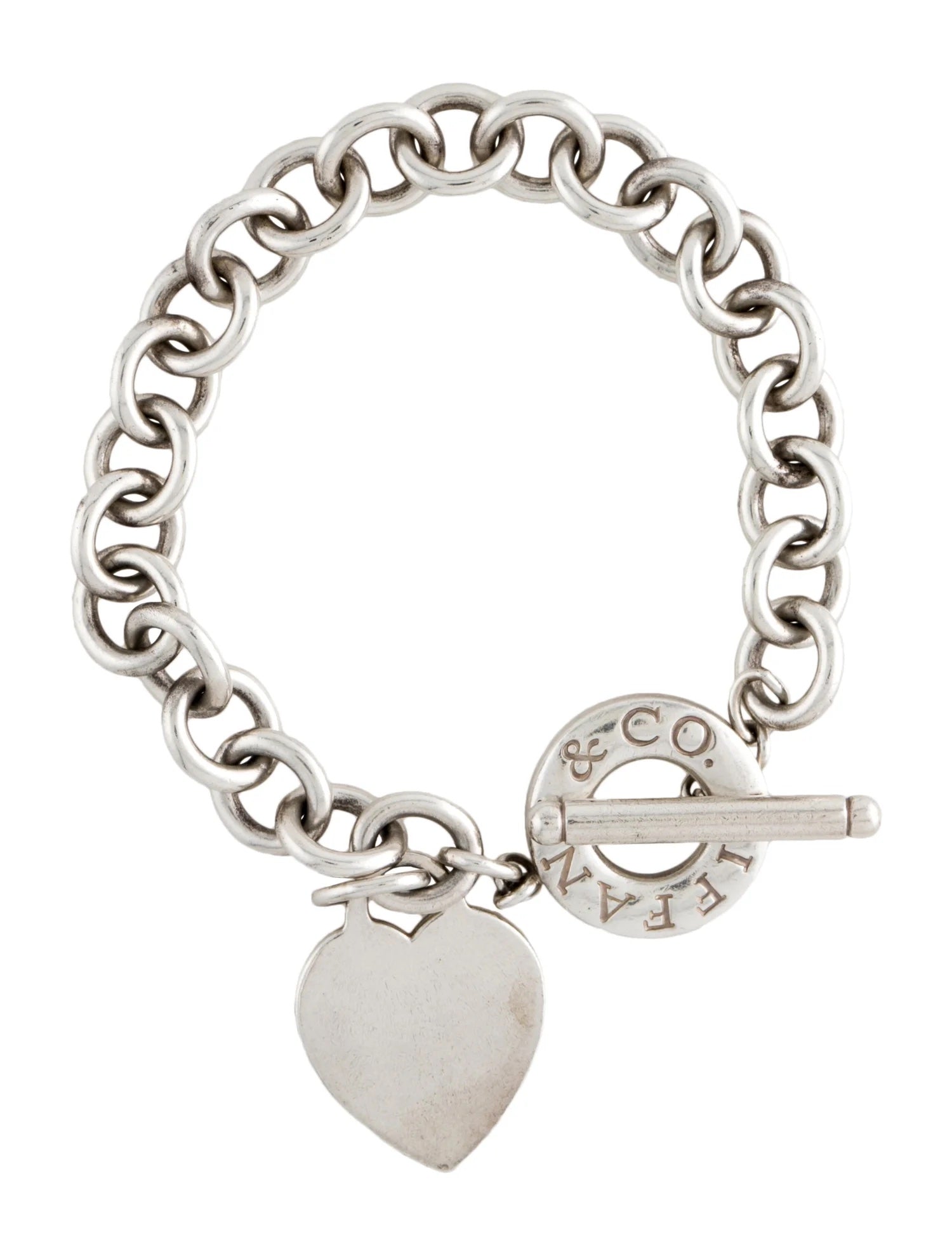 TIFFANY & CO. STERLING SILVER HEART TAG TOGGLE BRACELET – Caroline's ...