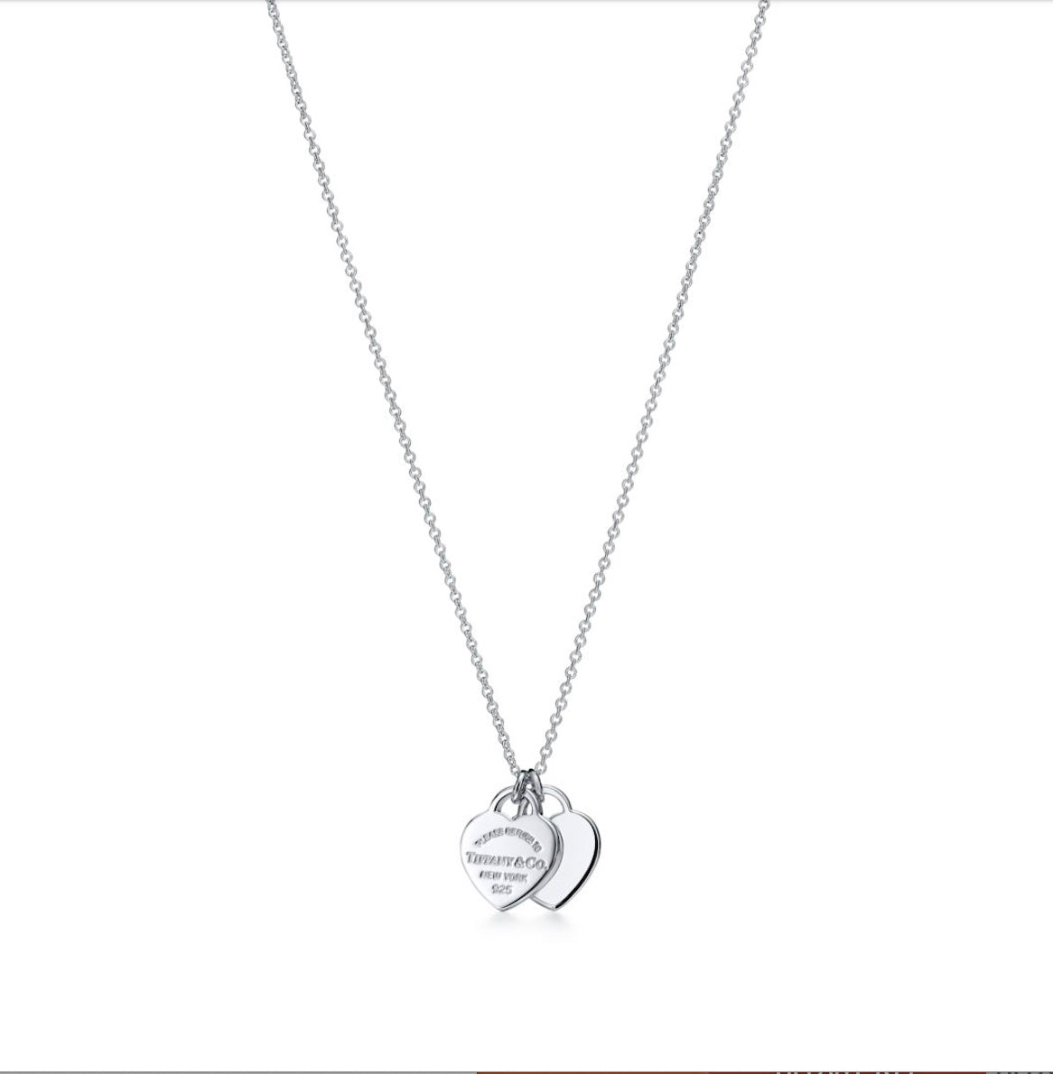 TIFFANY & CO. RTT DOUBLE HEART STERLING SILVER NECKLACE – Caroline's ...