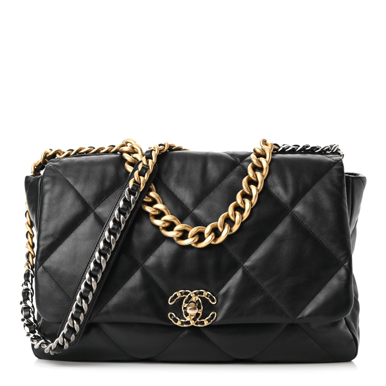CHANEL QUILTED GOATSKIN MAXI CHANEL 19 FLAP BACK – Caroline's Fashion ...