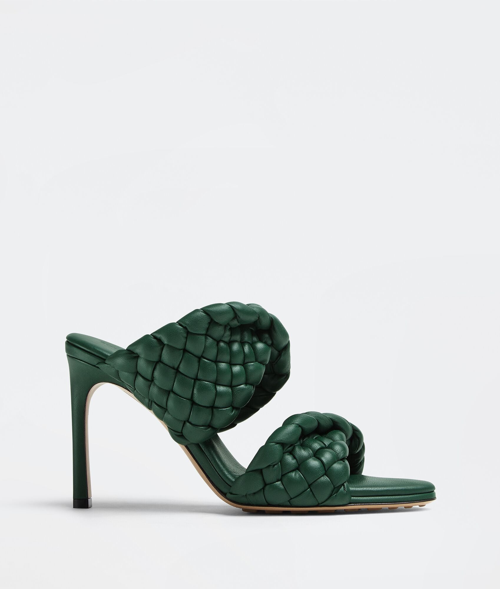 BOTTEGA VENETA CURVE LEATHER SANDALS VERT FONCEE – Caroline's Fashion ...