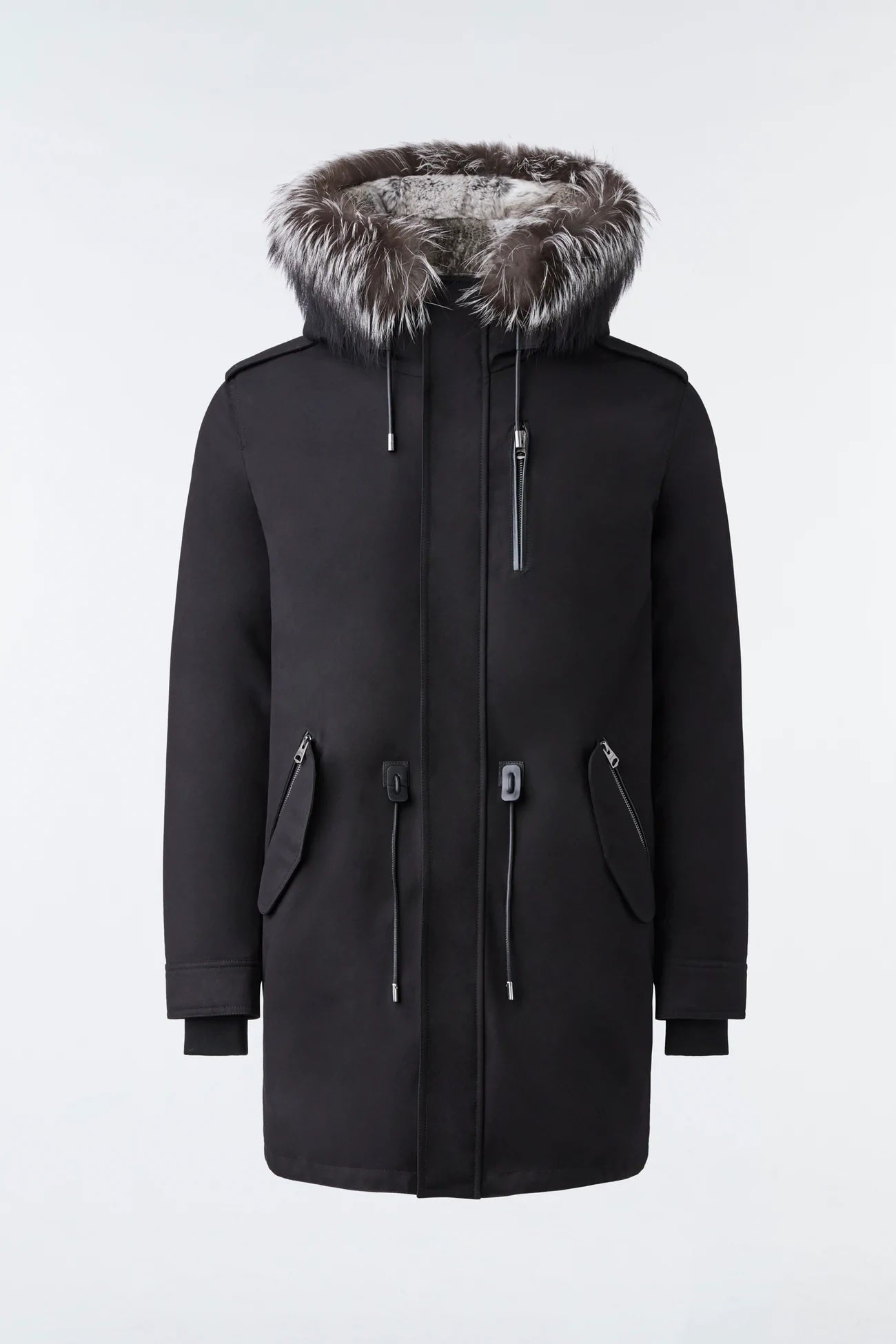 MACKAGE MORITZ RABBIT FUR LINED TWILL PARKA COAT – Caroline's Fashion ...