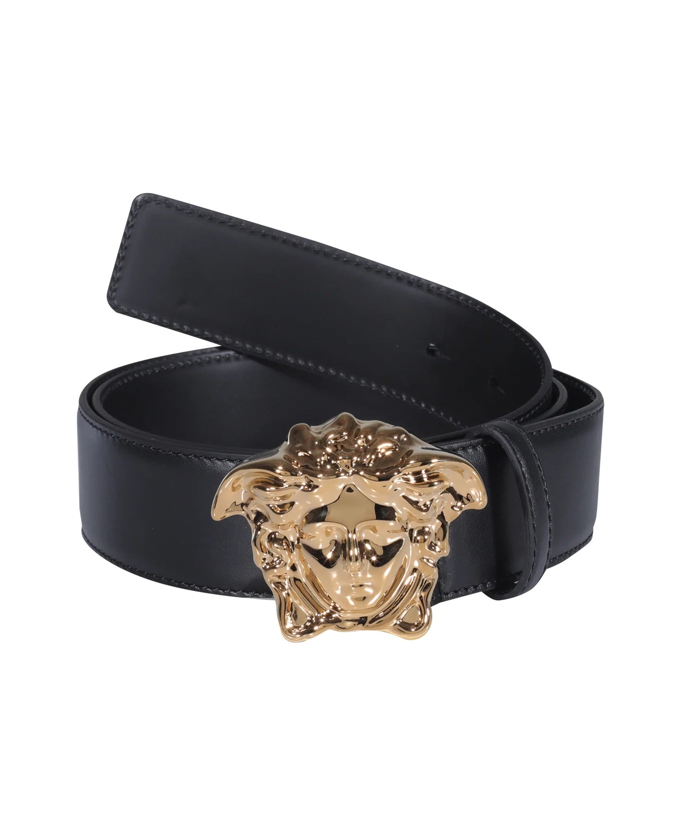 VERSACE MEDUSA LOGO LEATHER BELT – Caroline's Fashion Luxuries